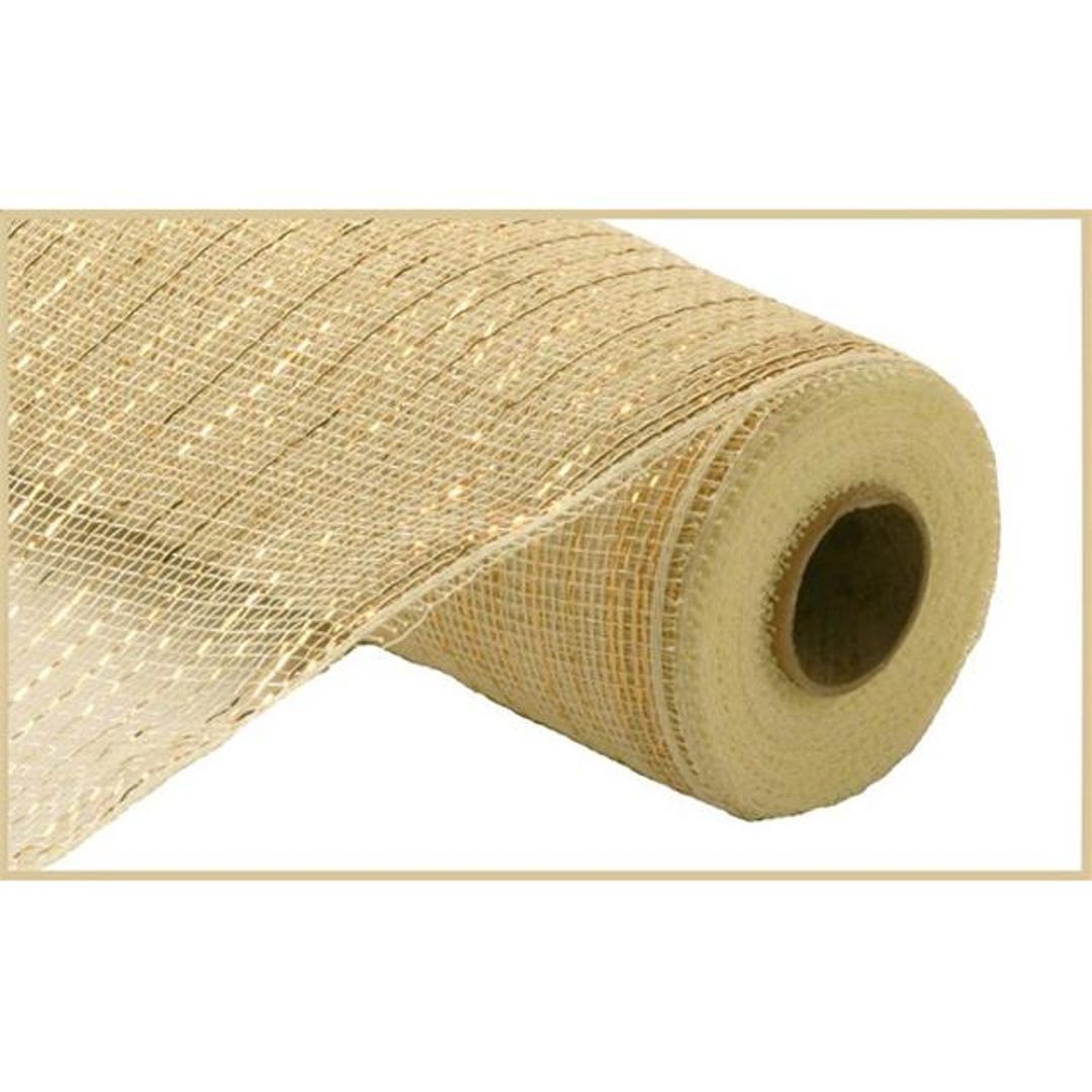 10" Cream Deco Mesh - Metallic RE130172 - Etsy