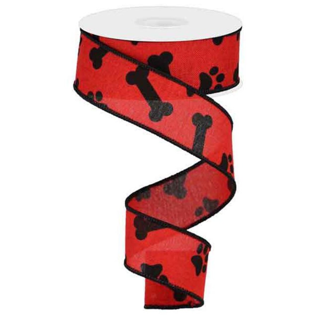 1.5" Red Dog Ribbon - 10 Yards RGA114724 - Wired - Etsy