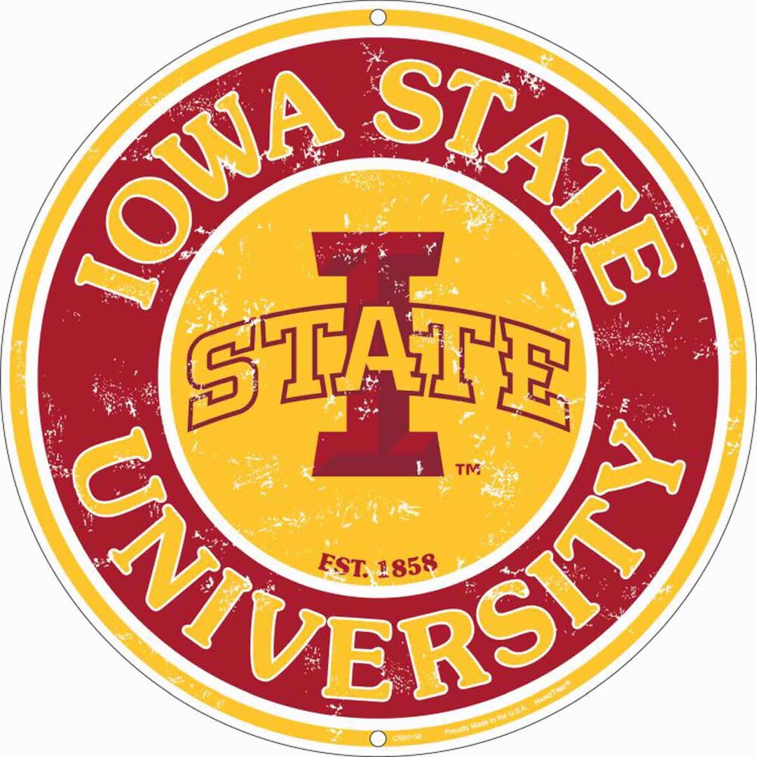 Iowa State Sign - Round Metal - Officially Licensed Product W/hologram ...