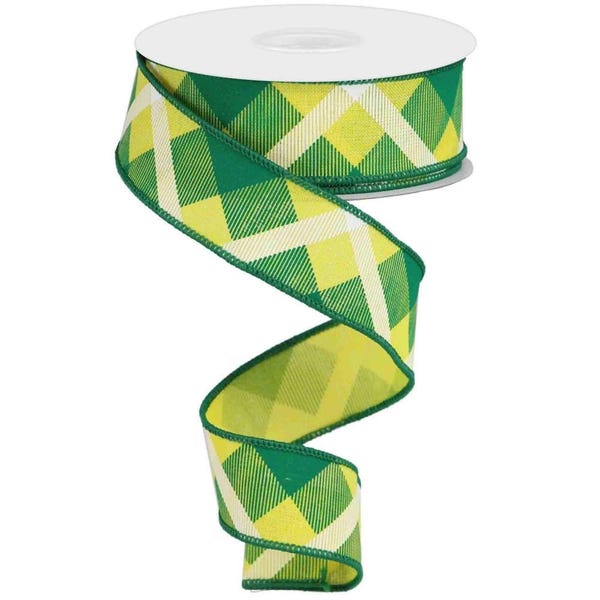 Green Plaid Ribbon - Etsy