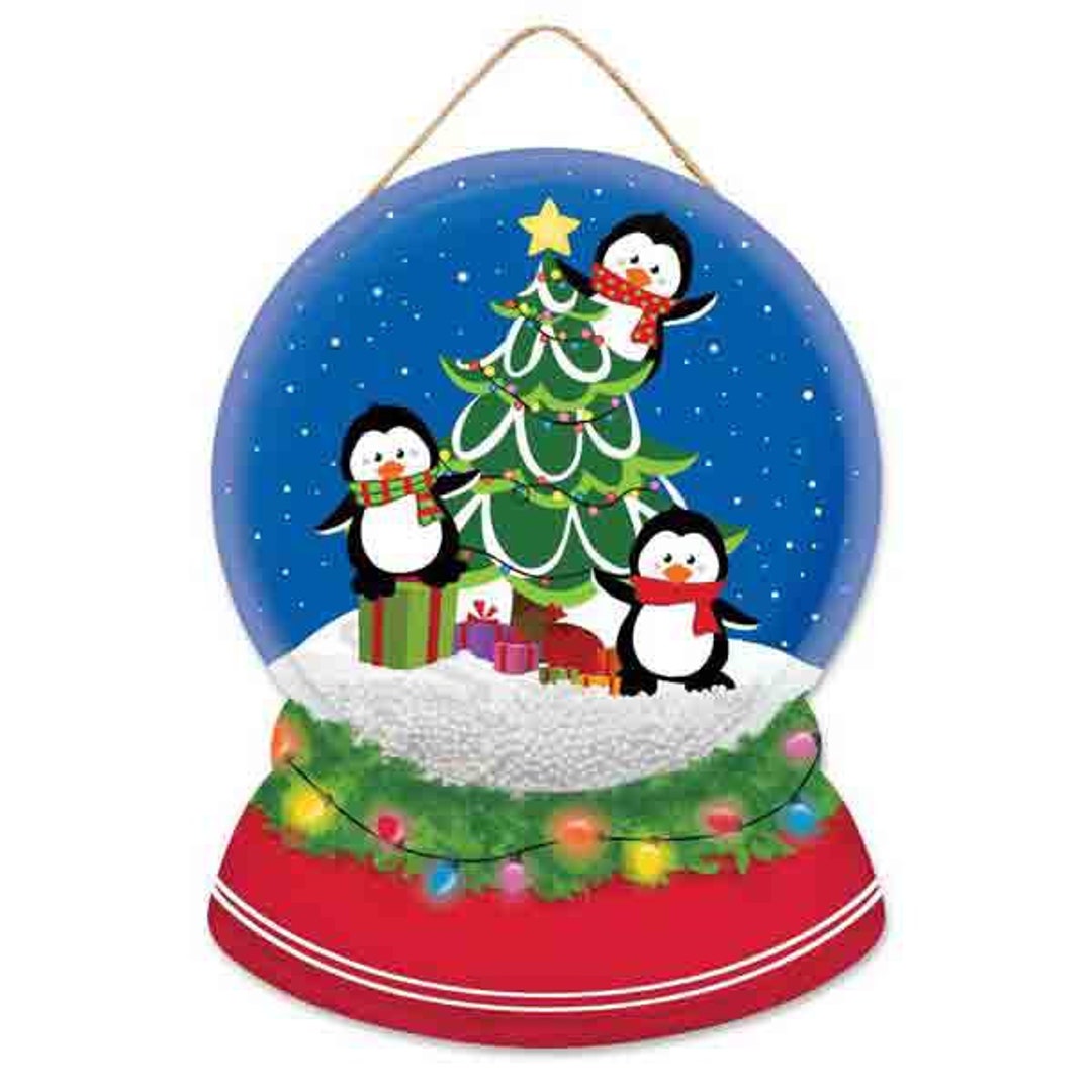 12 Penguins Christmas Snow Globe Sign AP07308 - Etsy