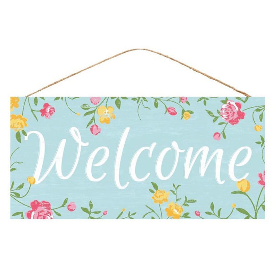 12 Welcome Flower Sign AP8455 - Etsy