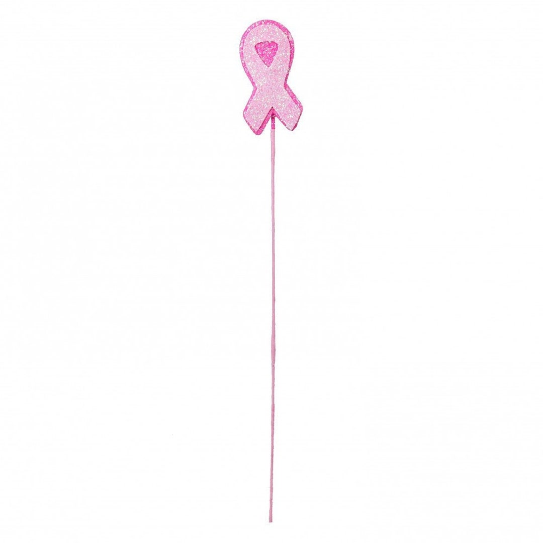 14 Glitter Pink Ribbon Pick MF3939 - Etsy