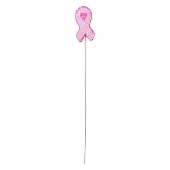 14 Glitter Pink Ribbon Pick MF3939 - Etsy