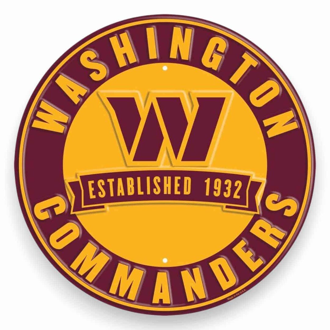 Washington Commanders Round Metal Sign - Officially Licensed Product W ...
