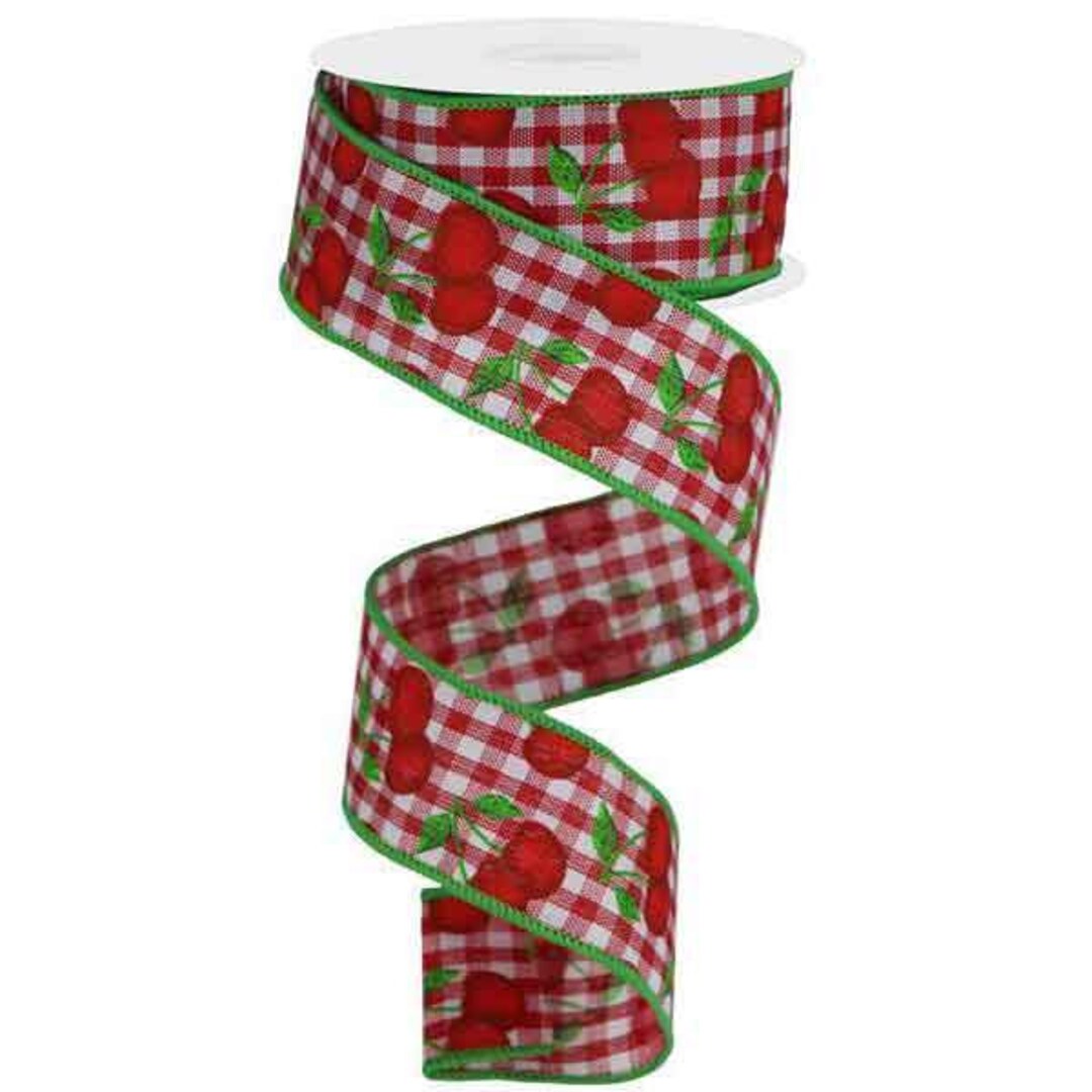 1.5 Red Check Cherries Ribbon RGA164956 - Etsy