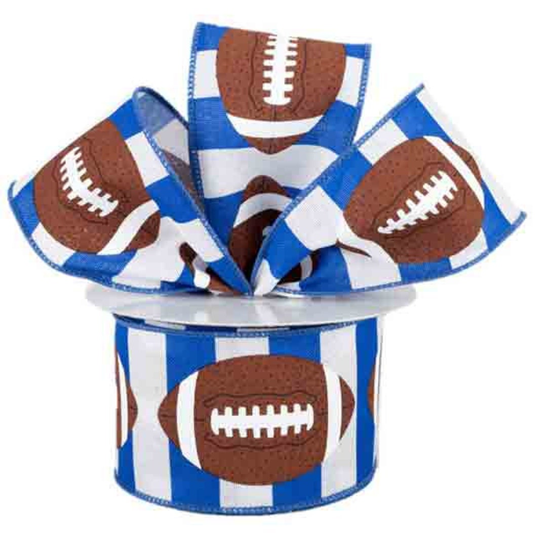 2.5 Blue Football Stripe Ribbon RGA136703 - Etsy