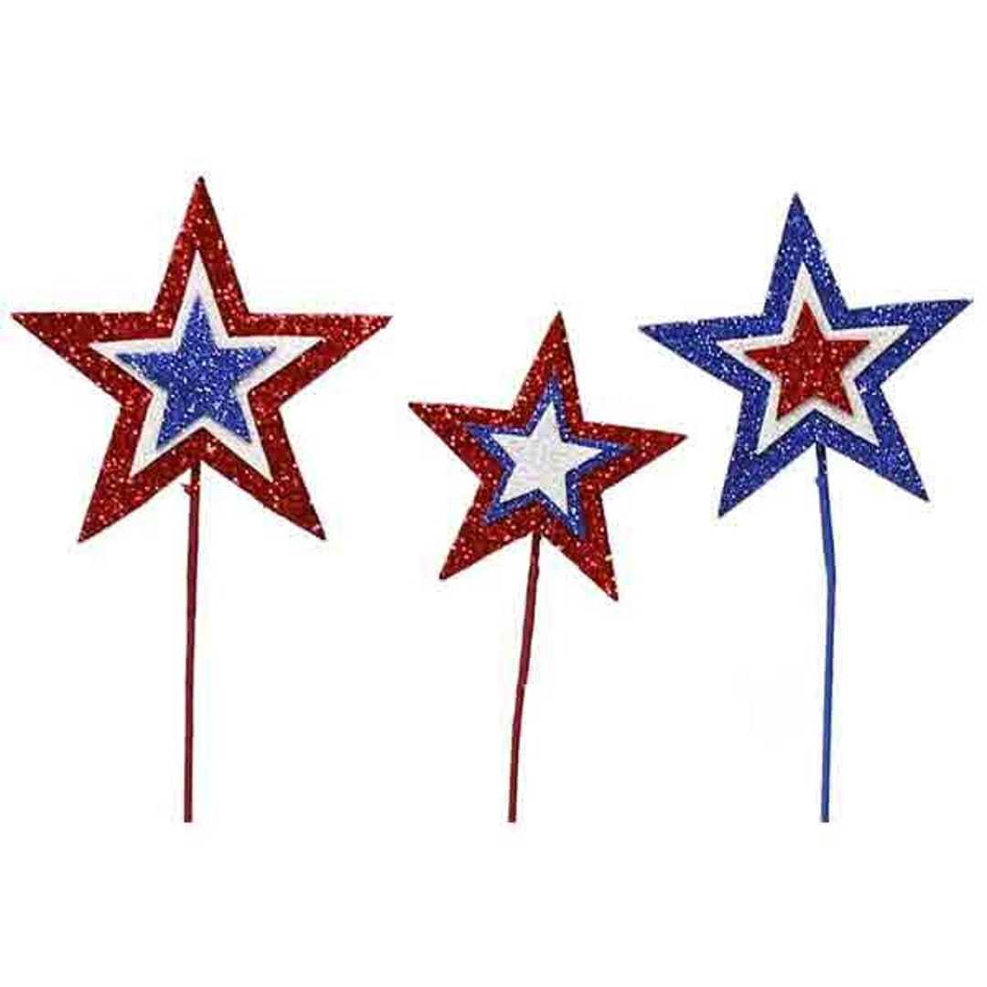 15 Red Blue Star Pick HJ0019 - Etsy