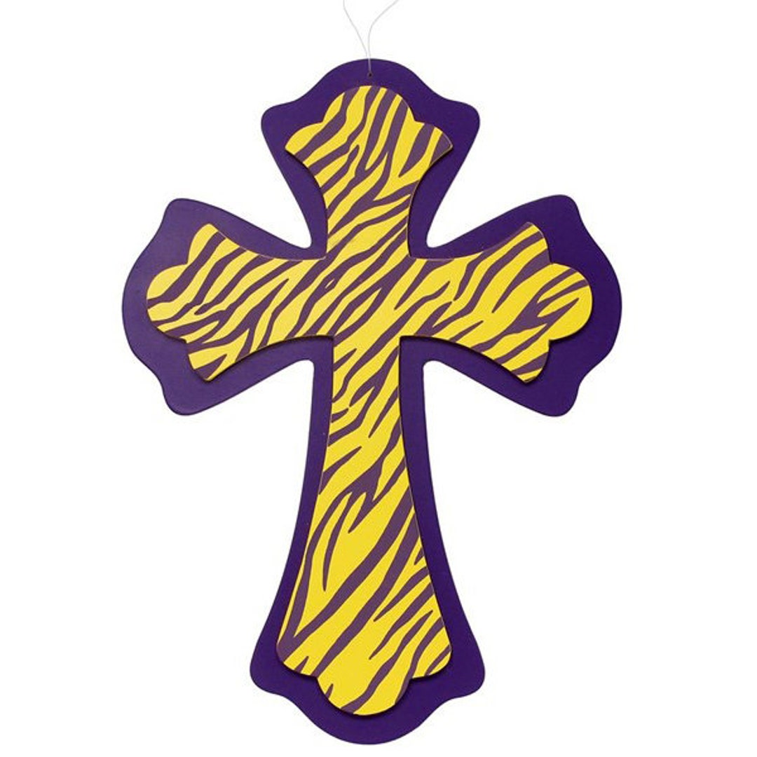 LSU Cross Sign AB237538 - Etsy