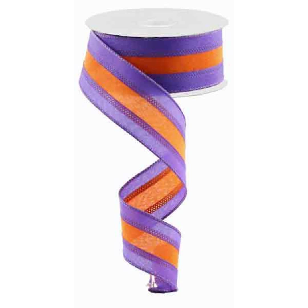 1.5x10yds Purple Orange Stripe Ribbon RN5271CY - Etsy