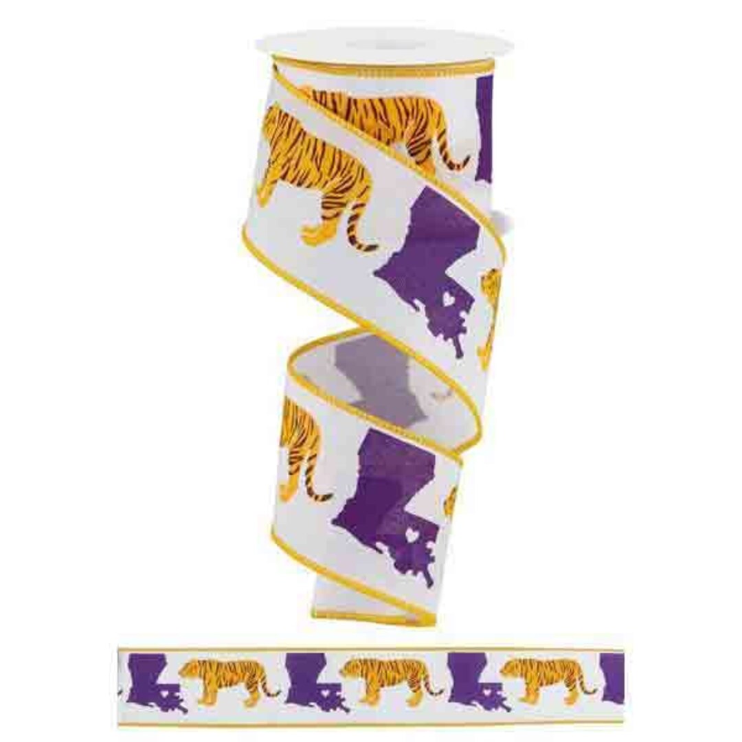 2.5x10yds LSU Tiger Ribbon RGE1949 - Etsy