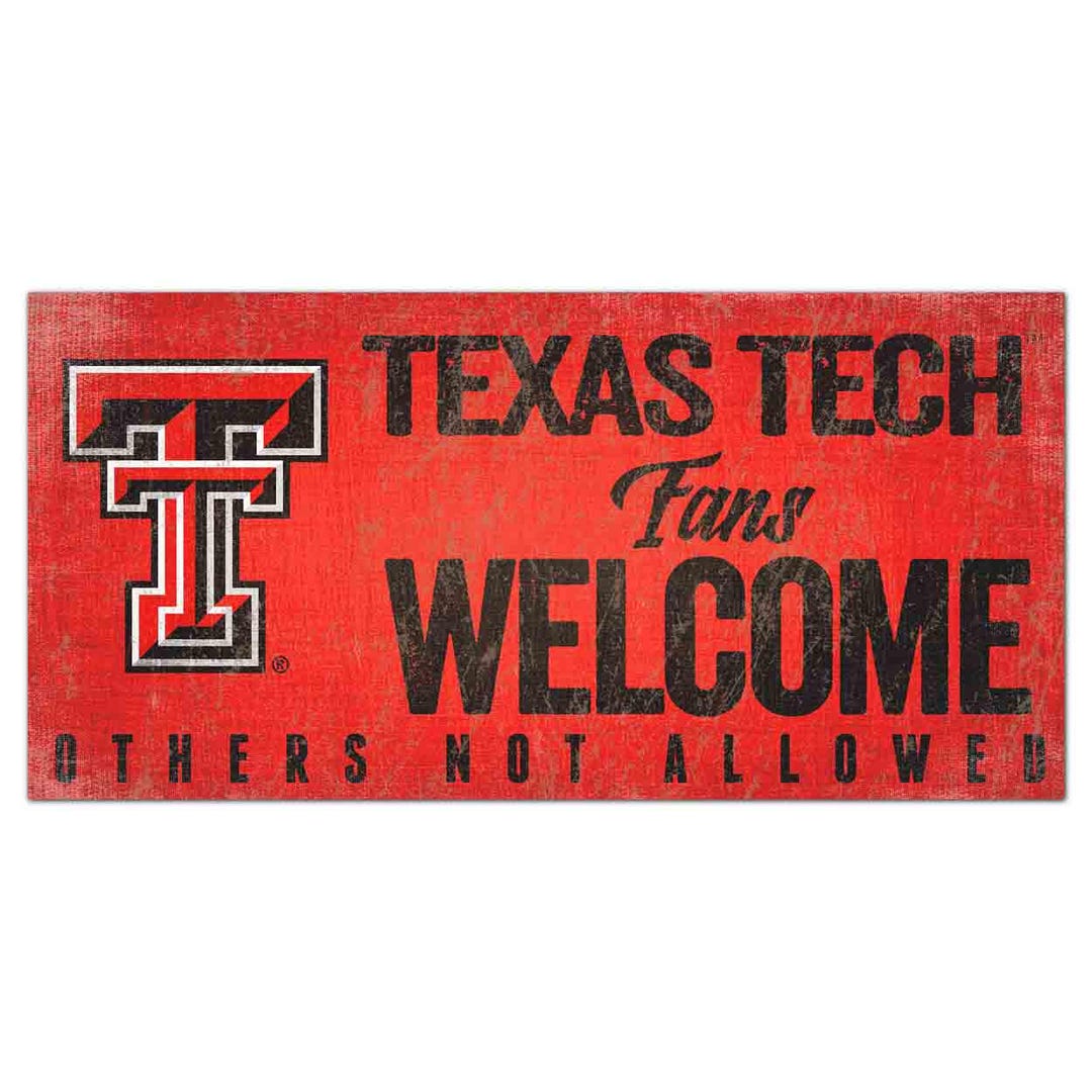 Texas Tech Sign - Fans Welcome - Officially Licensed Product W/hologram ...