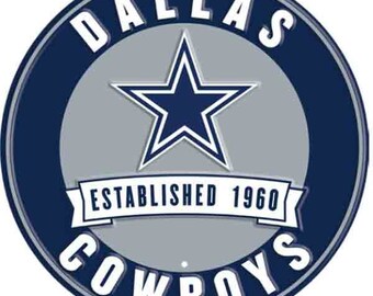 Round Dallas Cowboys Sign - Etsy