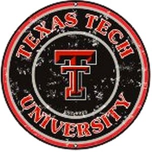12 Inch Texas Tech Round Sign, Aluminum Officially Licensed Product W ...