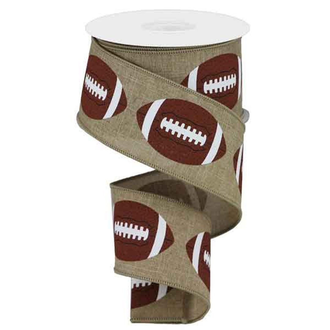 2.5x10yds Beige Football Team Ribbon RGA136901 Wired, 10 Yards - Etsy