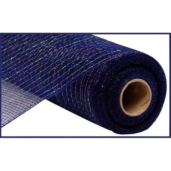 10x10yds Navy Blue Deco Mesh Metallic RE1301MR - Etsy