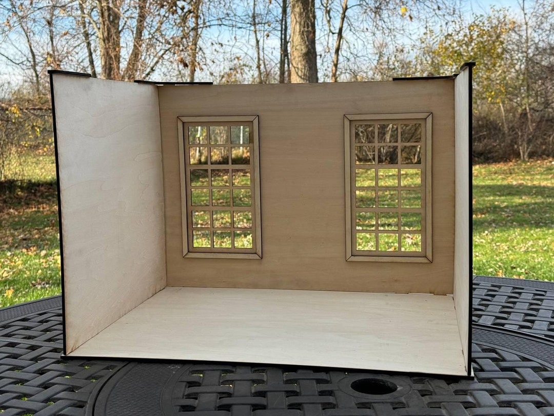 DIY Dollhouse Diorama Box With Windows, 1:6 & 1\12 Scale Miniature ...