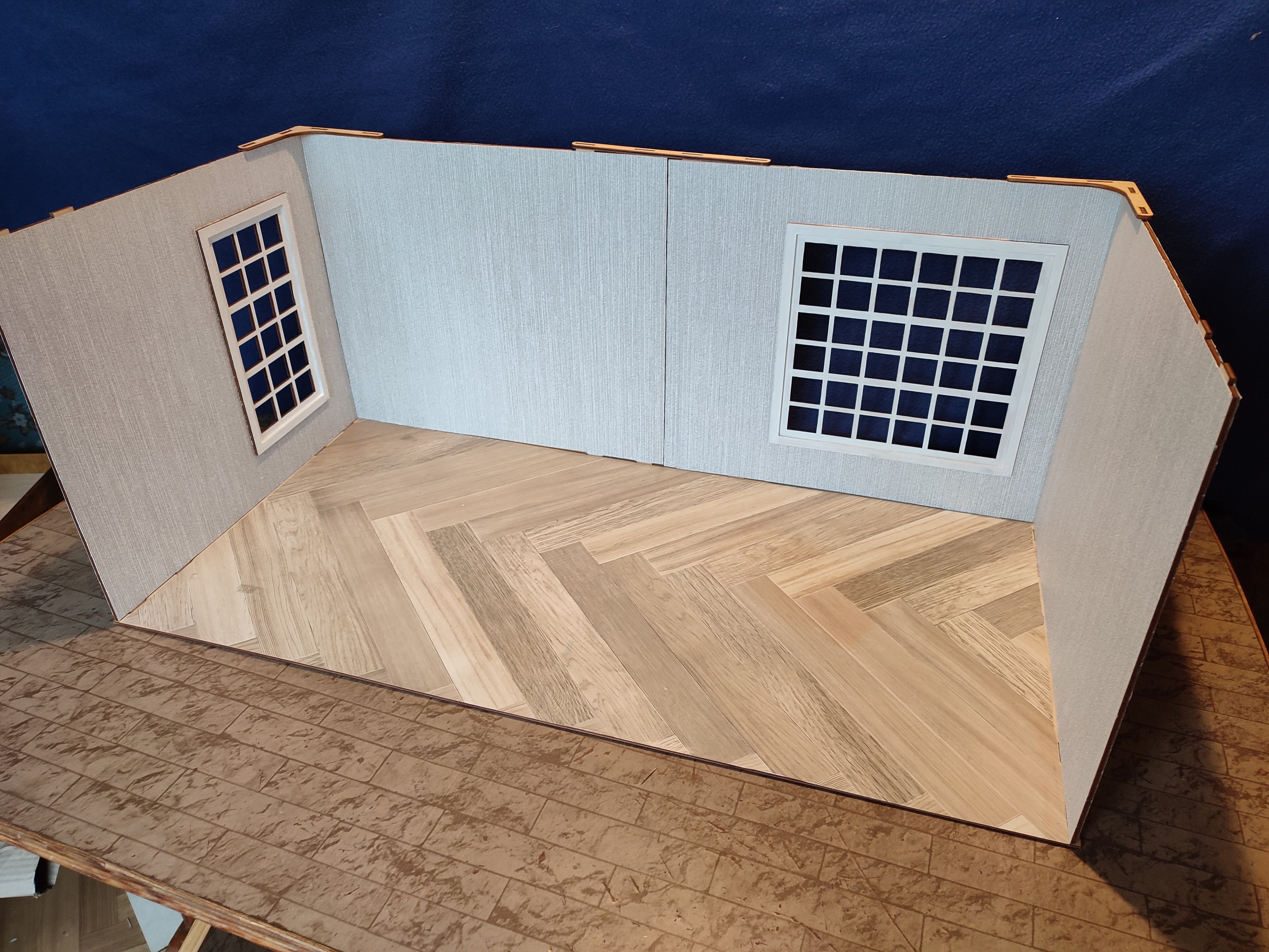 Modern Dollhouse Roombox: 1/6 & 1/12 Scale Wooden Diorama Room Box - Etsy