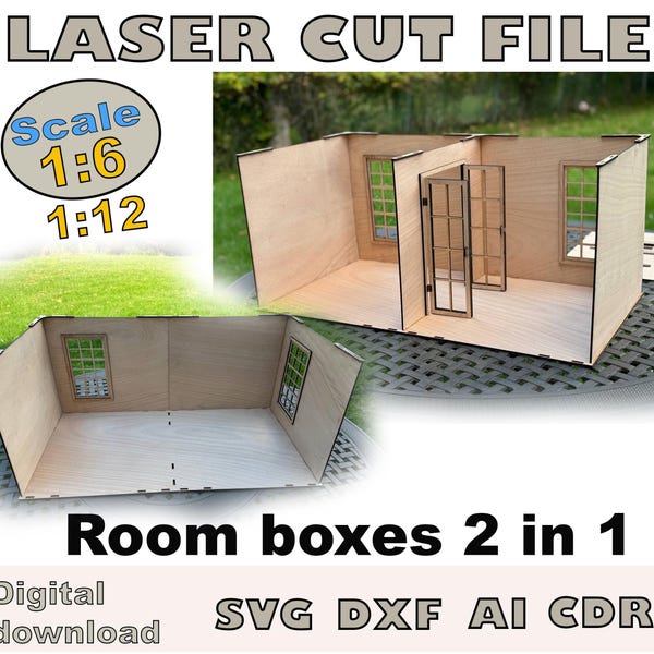 Christmas Themed Room Box 1:12 Scale Dollhouse Laser Cut - Etsy Canada