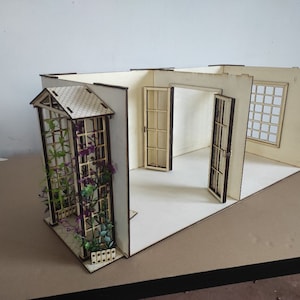 Stackable Dollhouse Room Box With Porch, DIY Doll Diorama, 1\6 & 1\12 ...