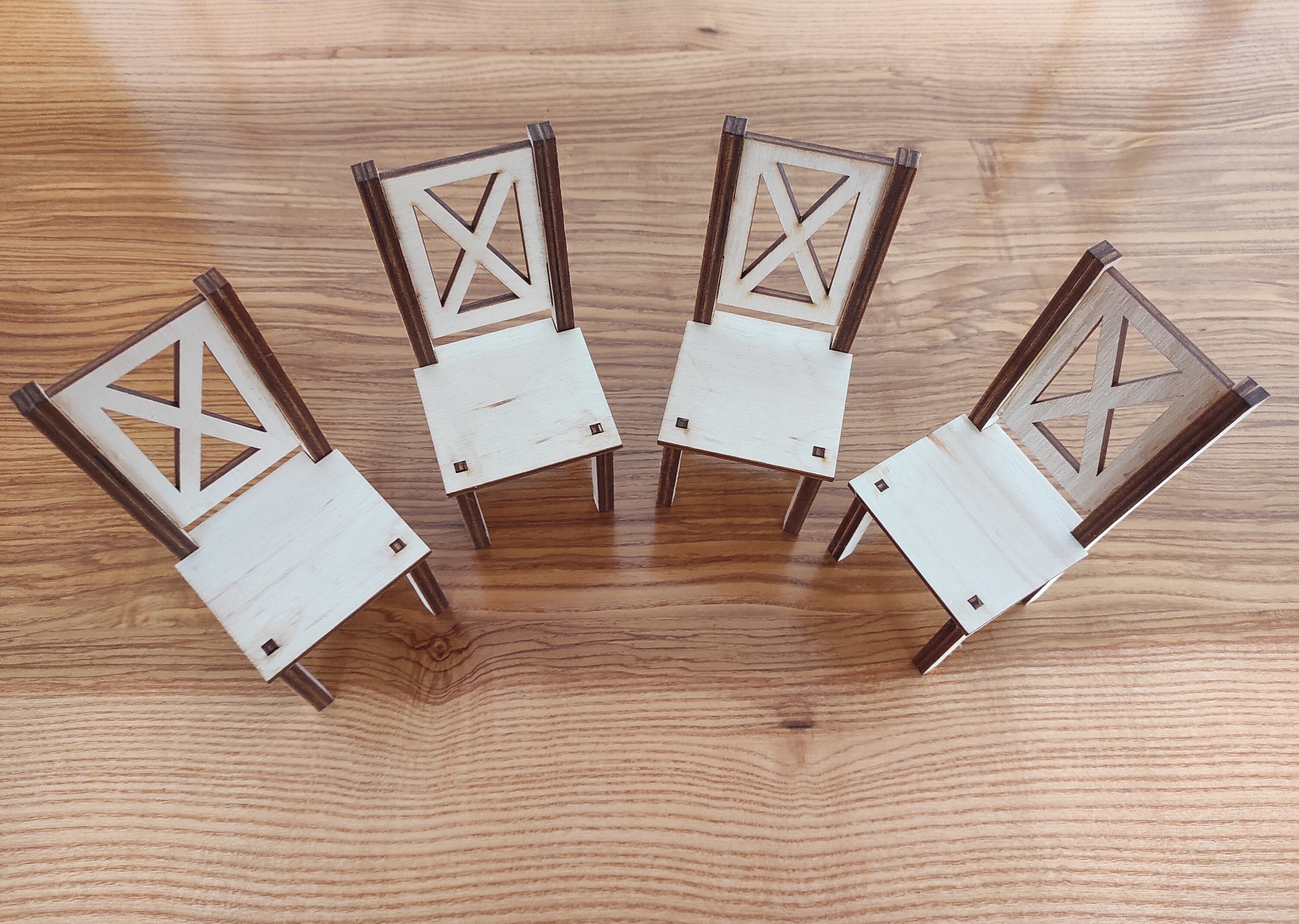 Miniature Table and Chairs. 1/6. Miniature Dollhouse - Etsy