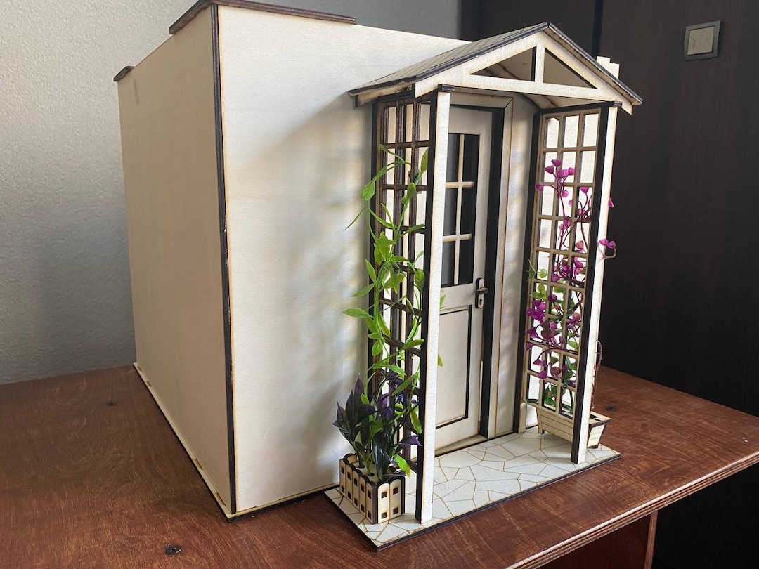 Miniature Dollhouse Porch - Tiny Veranda & Entry Decor - 1/6 Scale ...