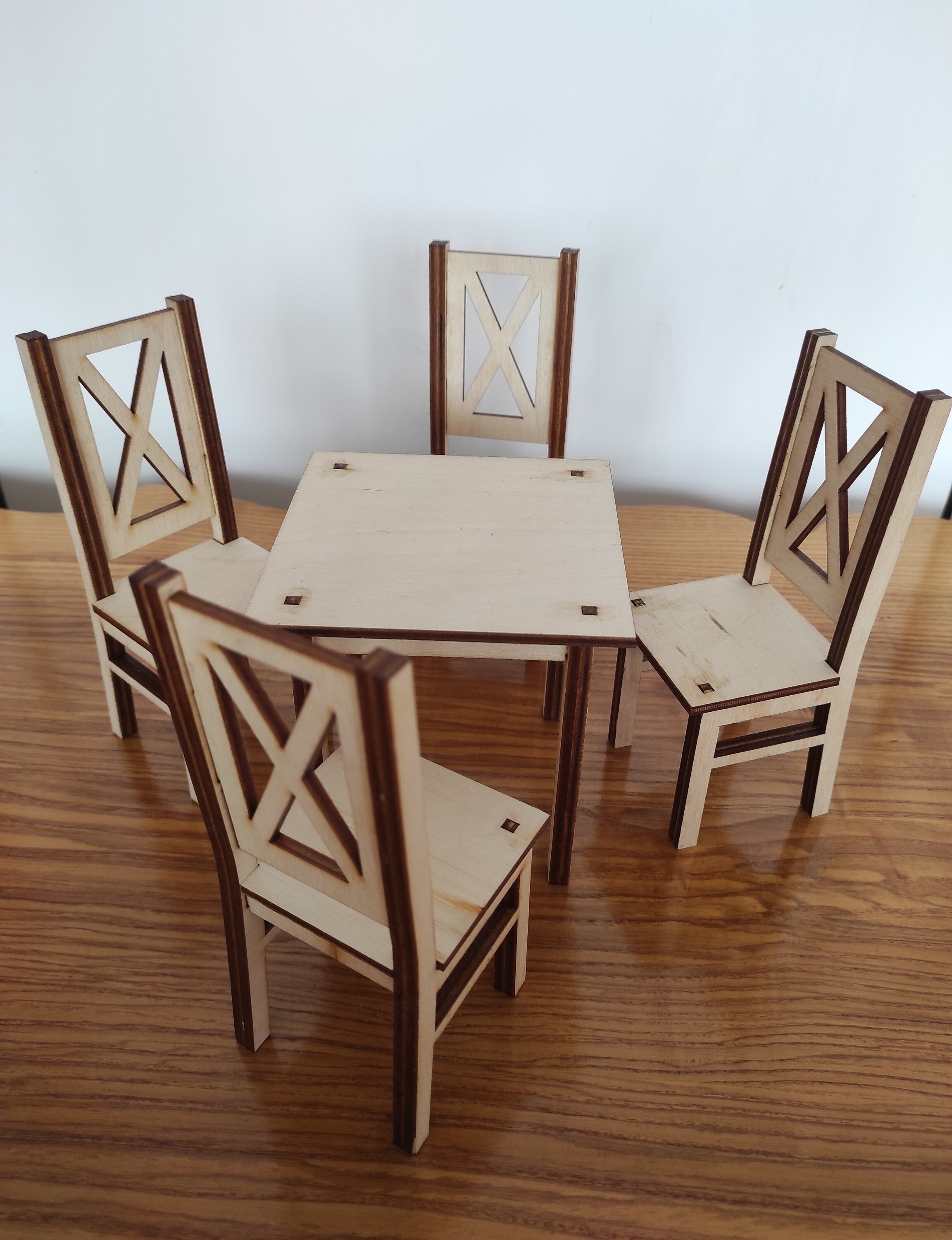 Miniature Table and Chairs. 1/6. Miniature Dollhouse - Etsy