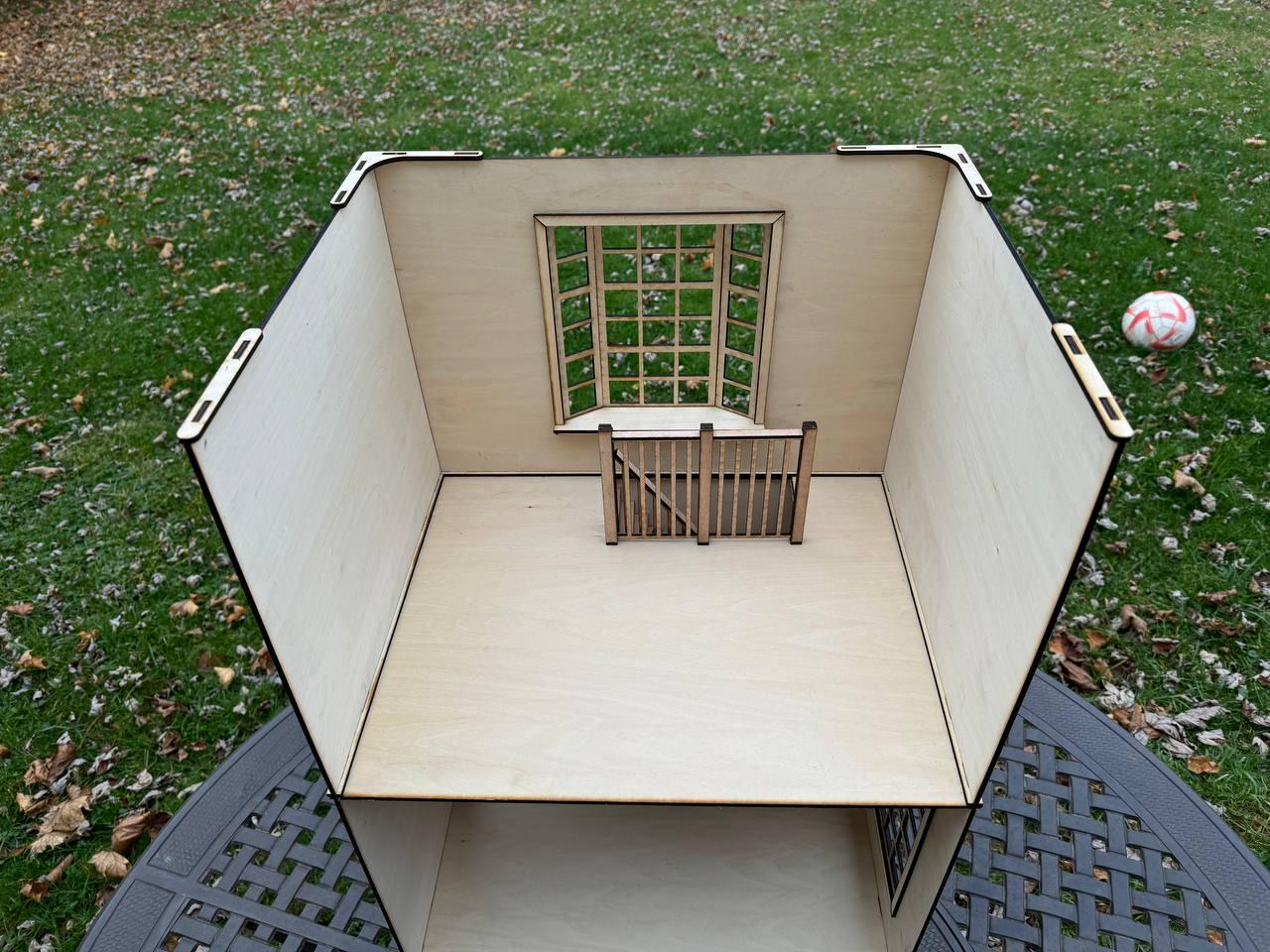 Stackable Dollhouse Room Box Wall Mounting Kit: DIY Miniature (1/4, 1/6 ...