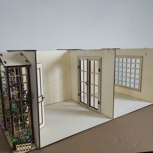 Stackable Dollhouse Room Box With Porch, DIY Doll Diorama, 1\6 & 1\12 ...