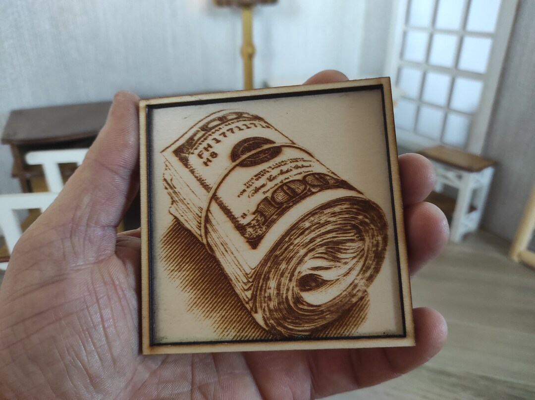 Miniature Money Art Painting: Dollhouse Diorama Wall Decor - Etsy