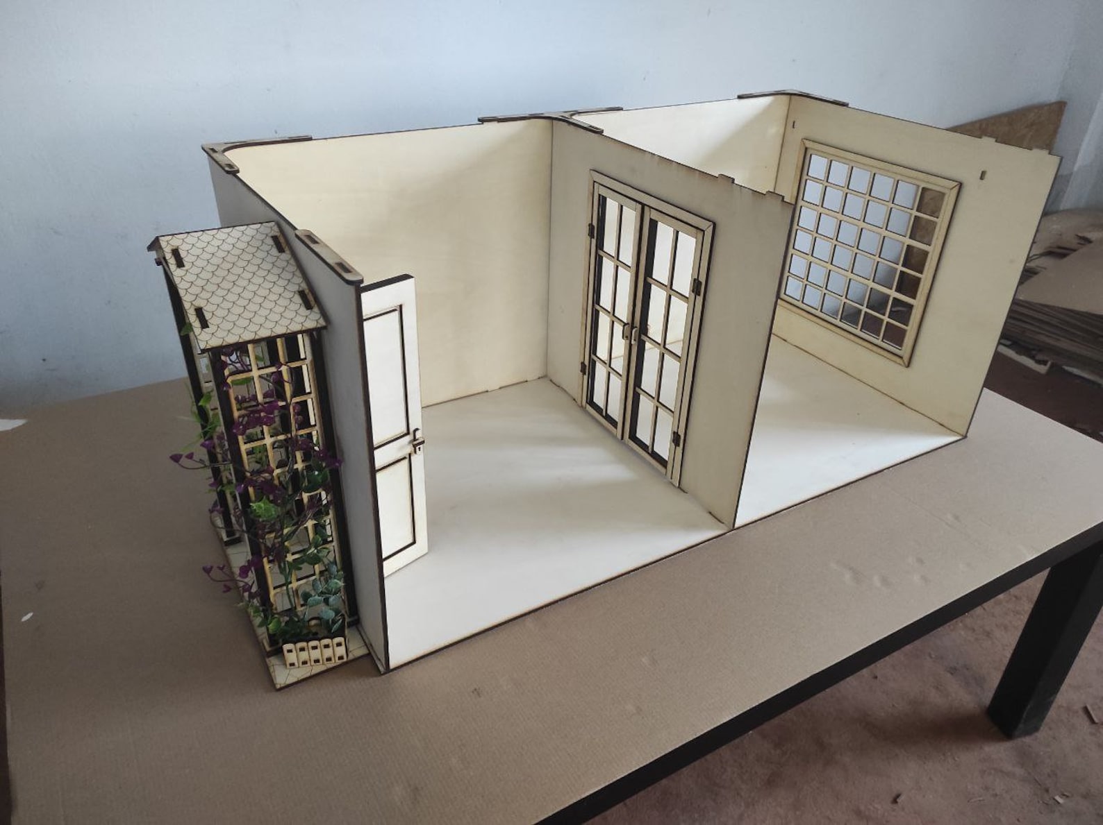 Stackable Dollhouse Room Box With Porch, DIY Doll Diorama, 1\6 & 1\12 ...