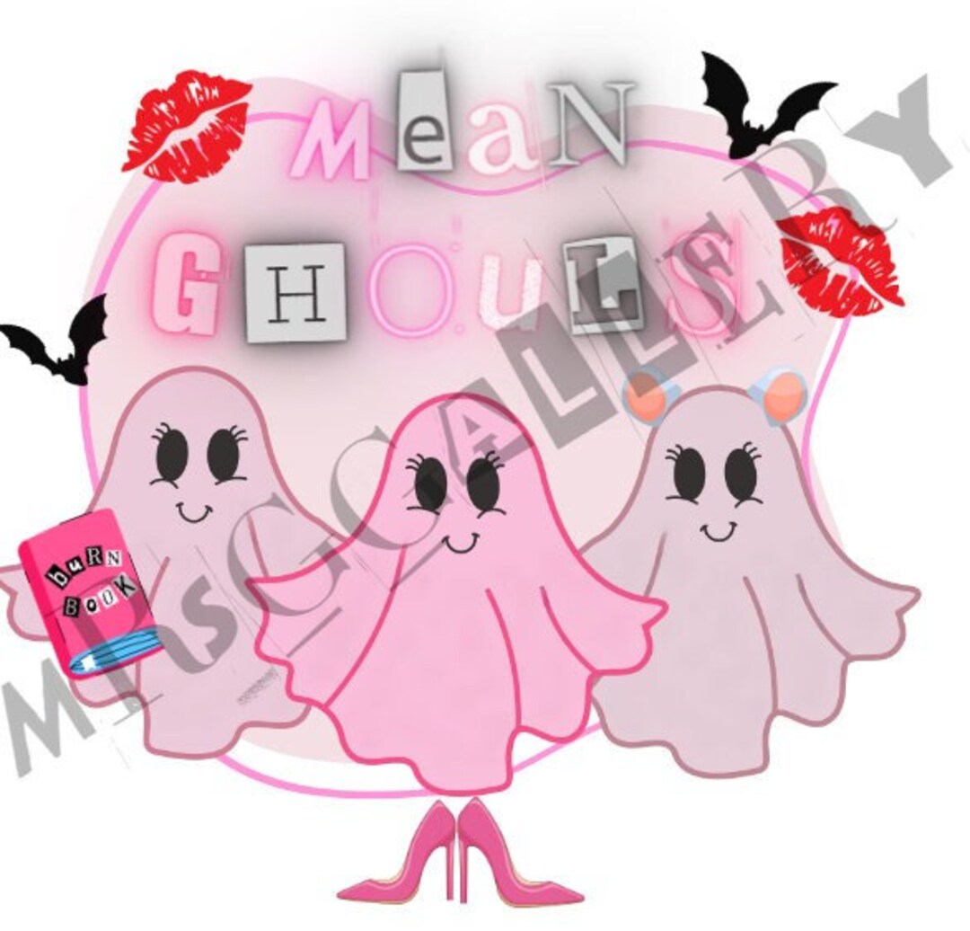 Mean Ghouls Design: Pink Halloween Ghosts (digital Download) - Etsy