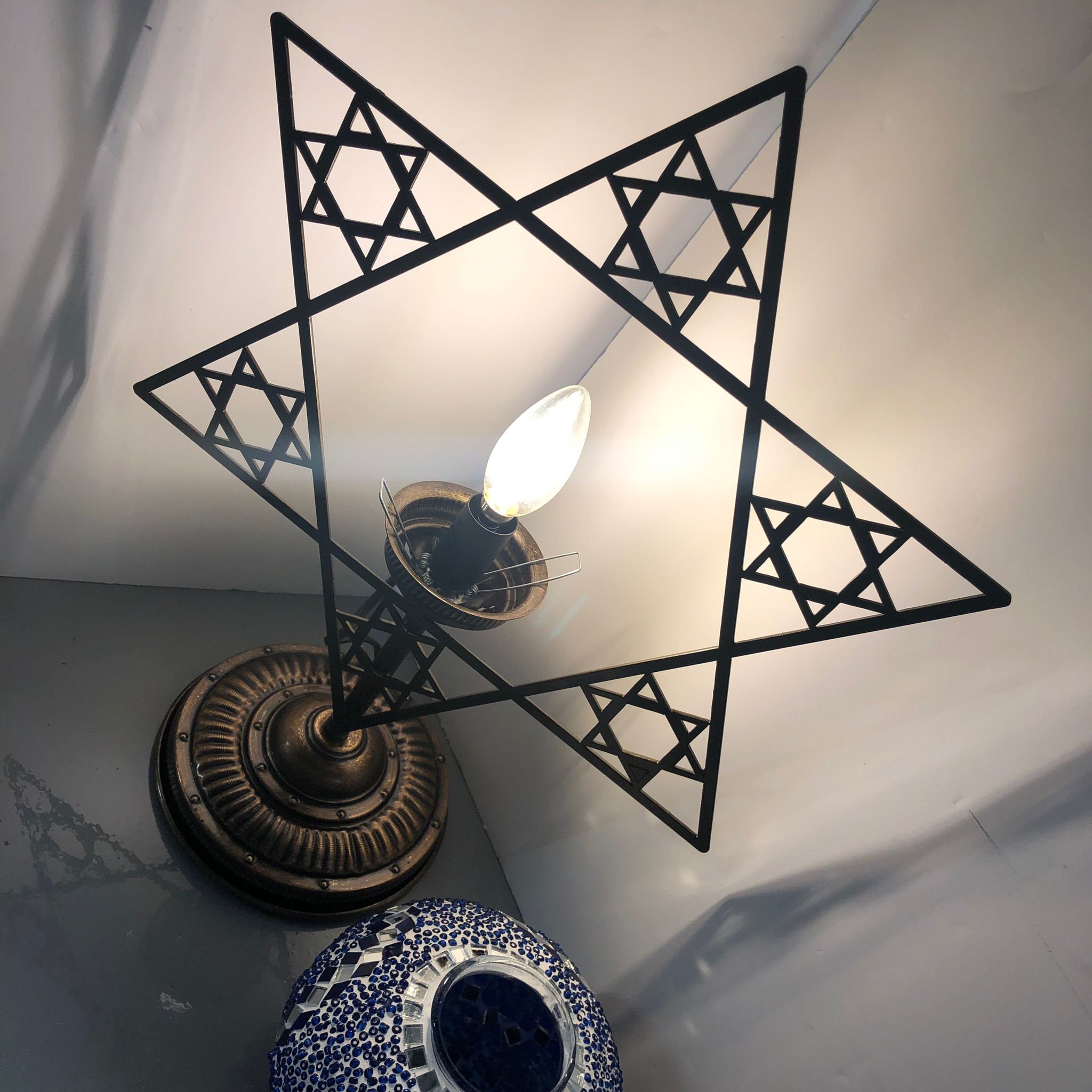 Star of David Mosaic Lamp Table Lamp Turkish Moroccan Night Bedside ...