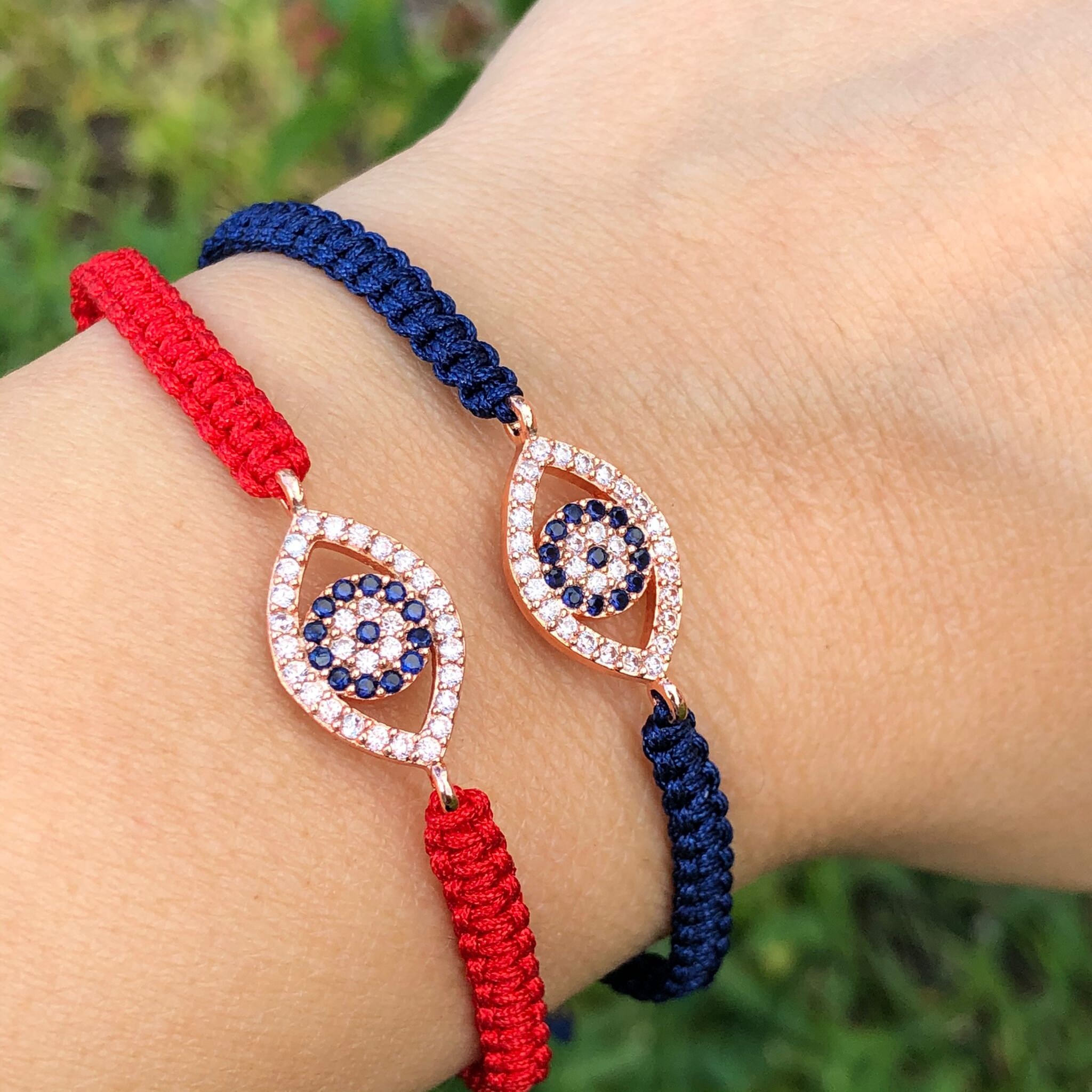 Bracelet Evil Eye Red String Evil Eye Black Macrame Eye | Etsy