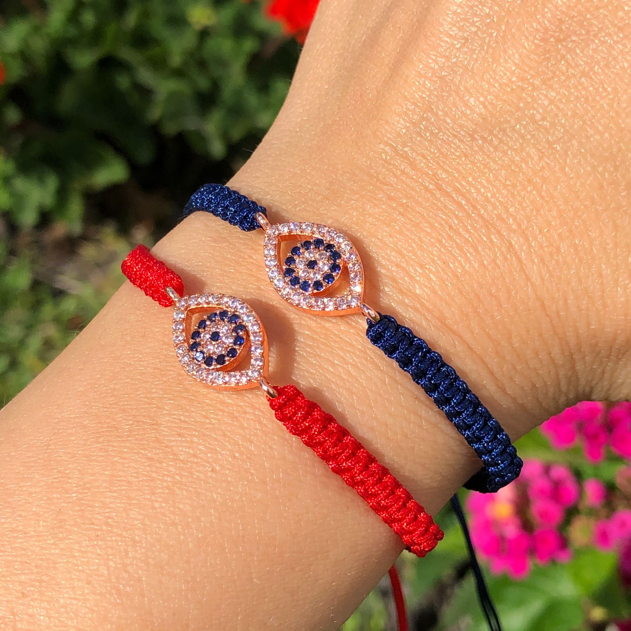 Bracelet Evil Eye Red String Evil Eye Black Macrame Eye | Etsy
