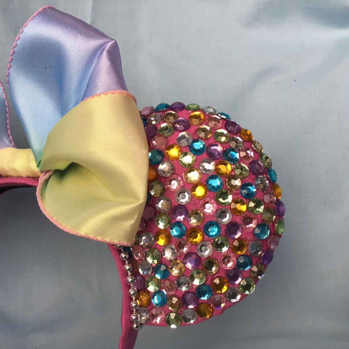 Bedazzled Mickey Ears, Pink Mickey Ears, Rainbow Mickey Ears, Pastel ...