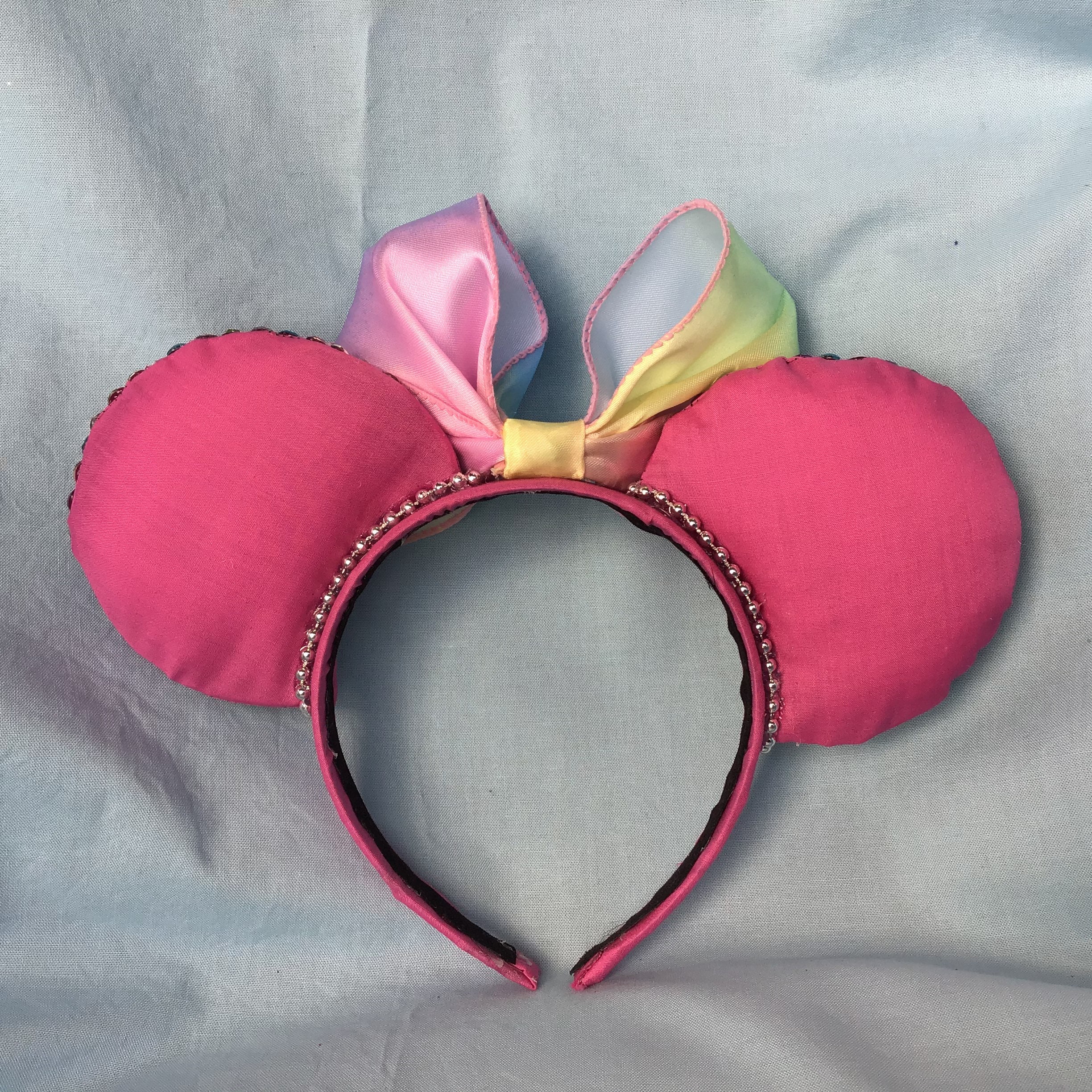 Bedazzled Mickey Ears, Pink Mickey Ears, Rainbow Mickey Ears, Pastel ...
