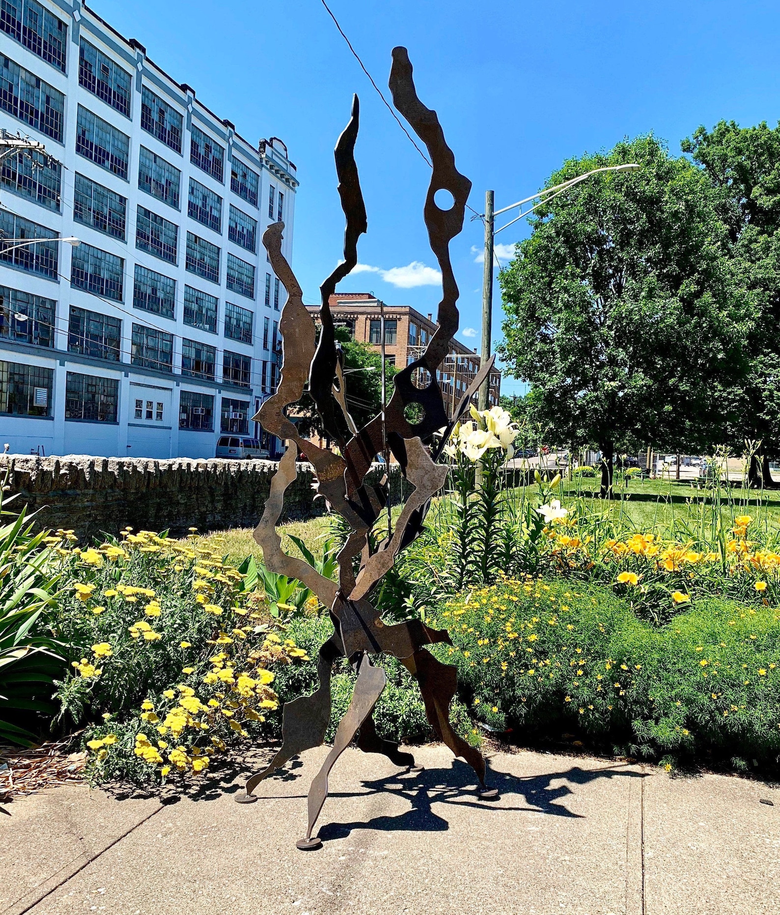 Large Outdoor Sculpture, Abstract Metal Sculpture, Rustic Yard Art ...