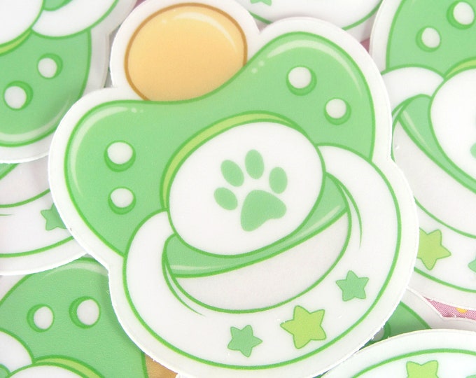 Cute Green Pacifer Sticker CLEAR Transparent Babyfur AB/DL - Etsy