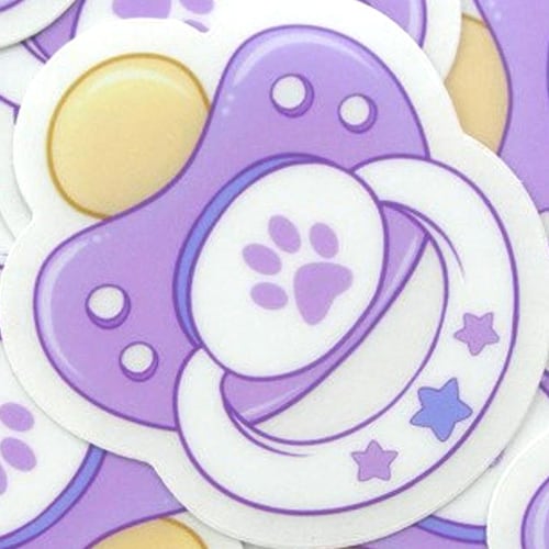Cute Light Pink Pacifer Sticker CLEAR Transparent Babyfur | Etsy