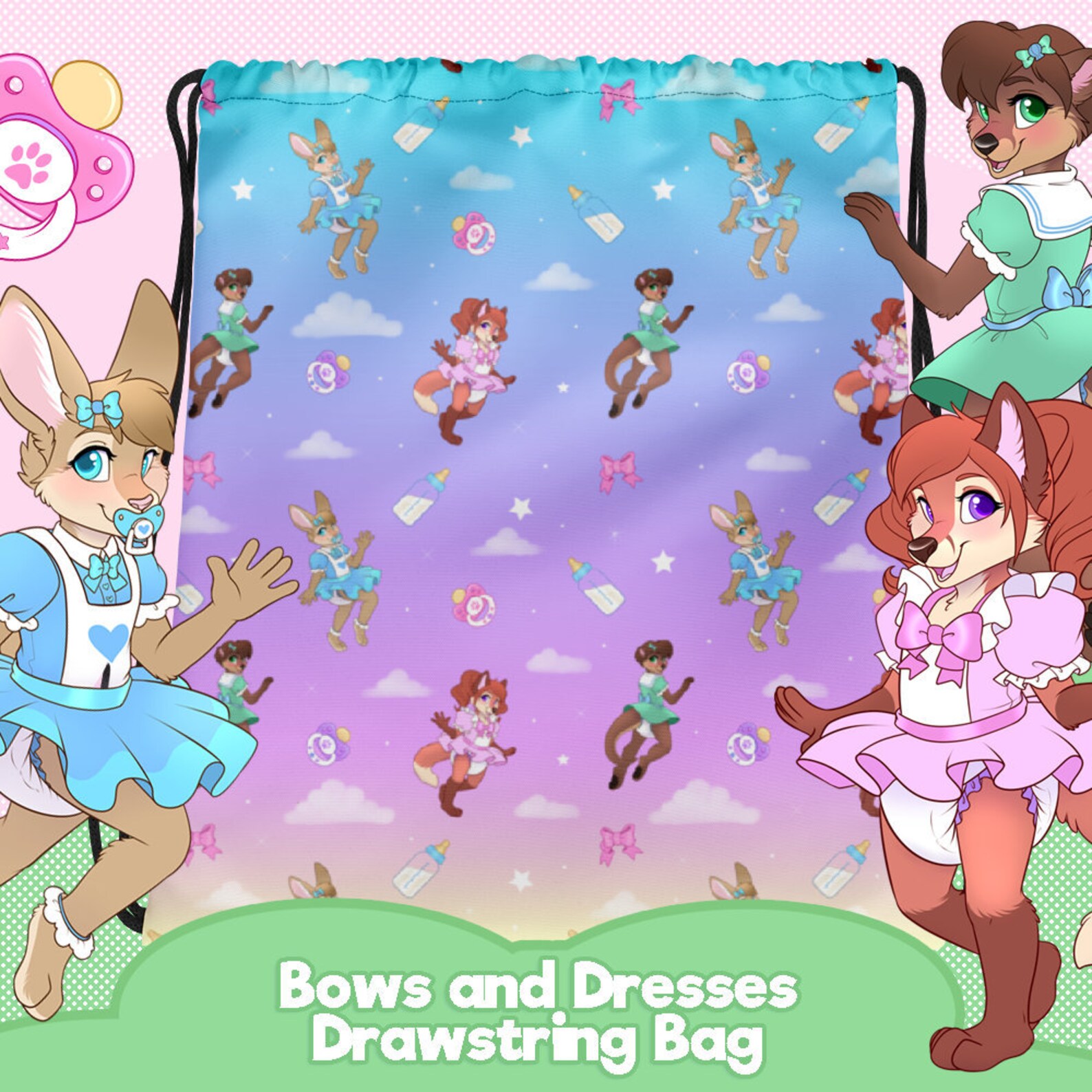 Rainbow AB/DL Girl Drawstring Bag - Etsy