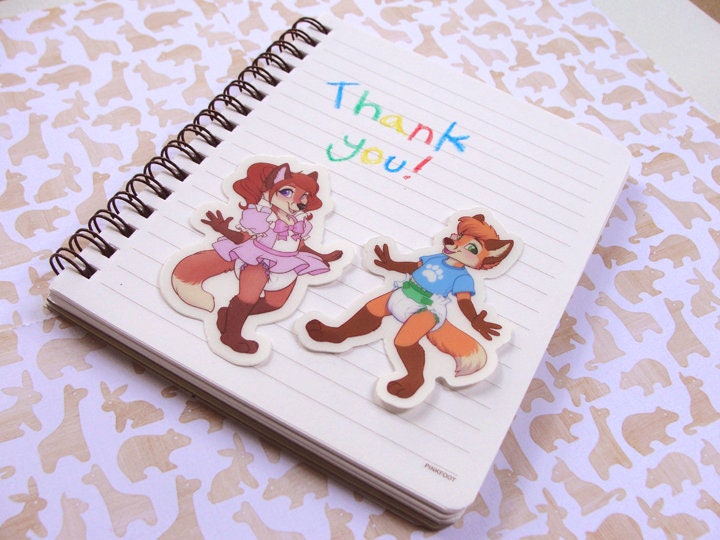 Babyfur Diapered Fox Sticker CLEAR Transparent - Babyfur AB/DL - Etsy