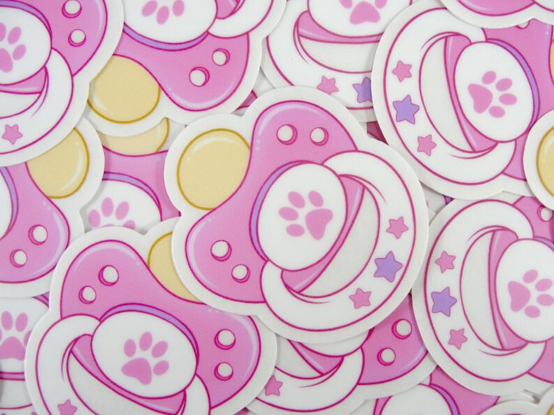 Cute Light Pink Pacifer Sticker CLEAR Transparent Babyfur | Etsy