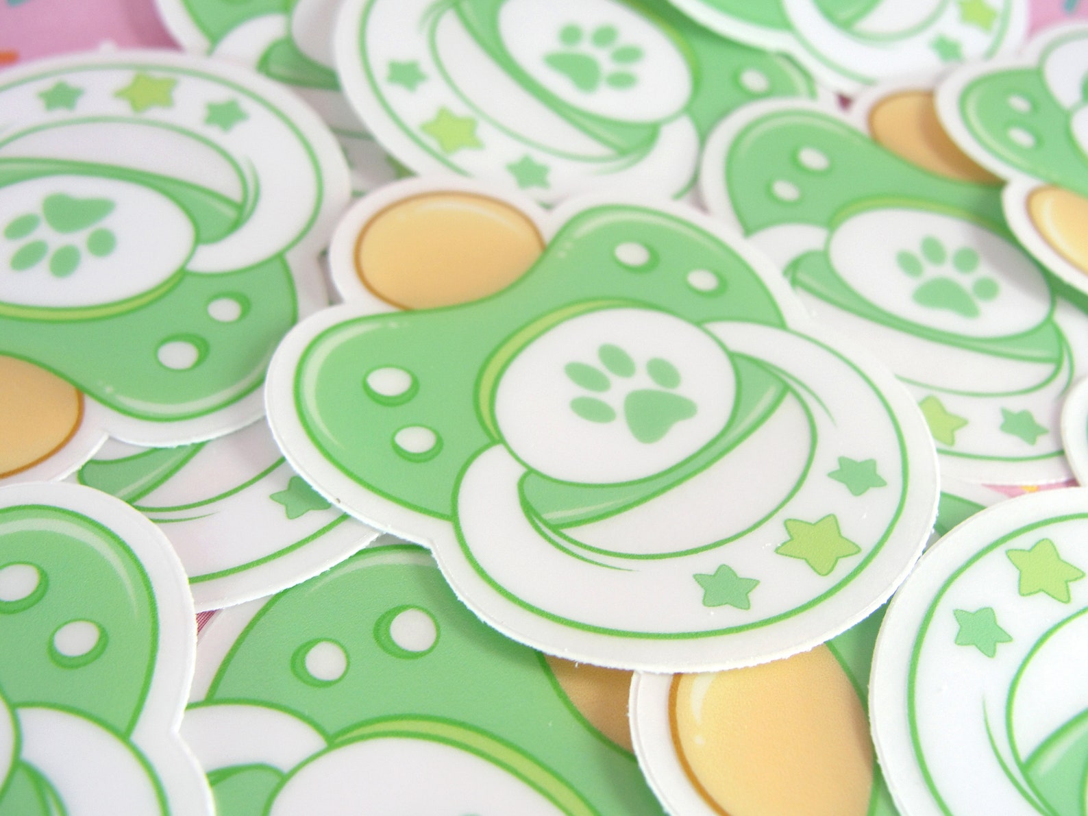 Cute Green Pacifer Sticker CLEAR Transparent - Babyfur AB/DL - Etsy