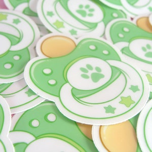 Cute Green Pacifer Sticker CLEAR Transparent - Babyfur AB/DL - Etsy