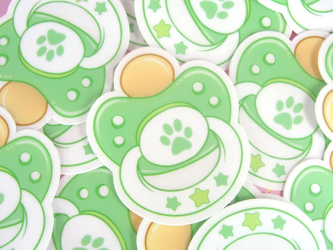 Cute Green Pacifer Sticker CLEAR Transparent - Babyfur AB/DL - Etsy