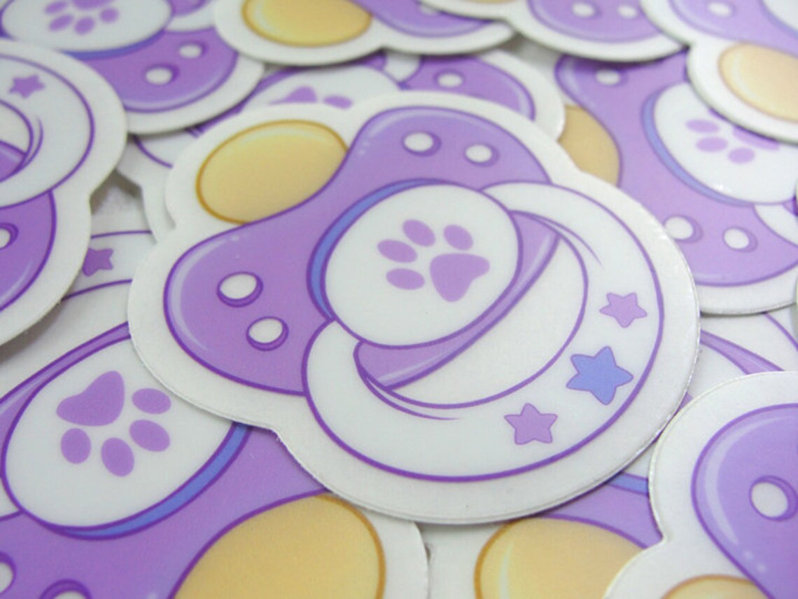 Cute Light Purple Pacifer Sticker CLEAR Transparent Babyfur | Etsy