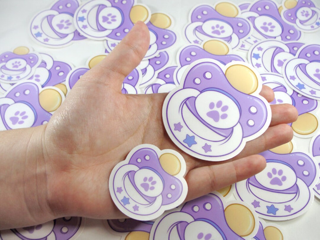 JUMBO Purple Pacifer Sticker Clear Transparent - Babyfur AB/DL - Etsy