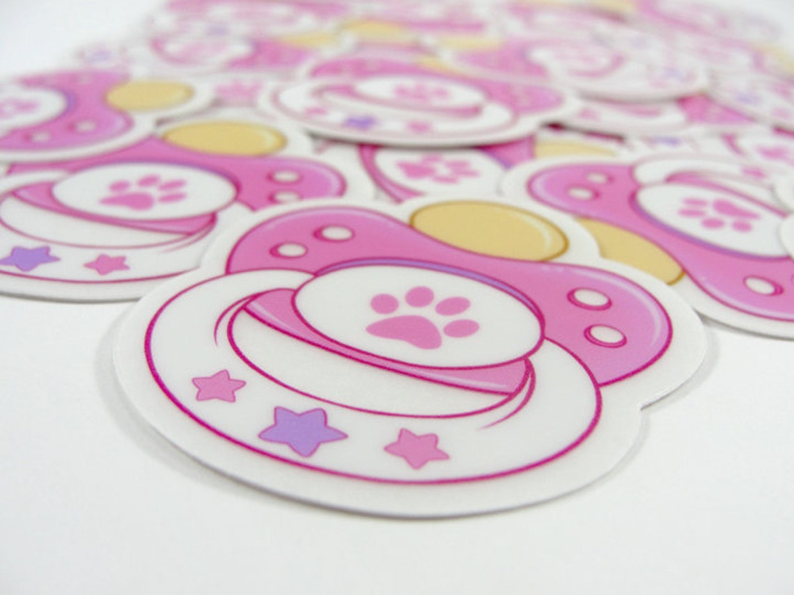Cute Light Pink Pacifer Sticker CLEAR Transparent Babyfur - Etsy