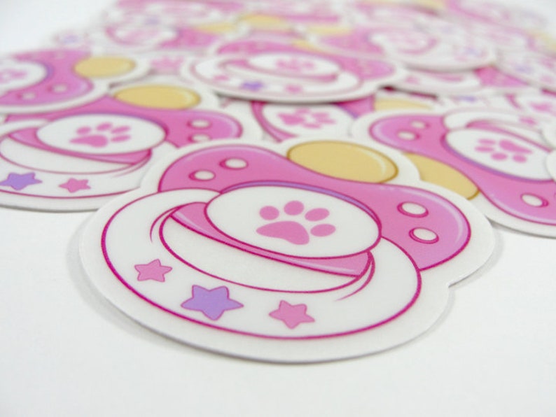 Cute Light Pink Pacifer Sticker CLEAR Transparent Babyfur - Etsy